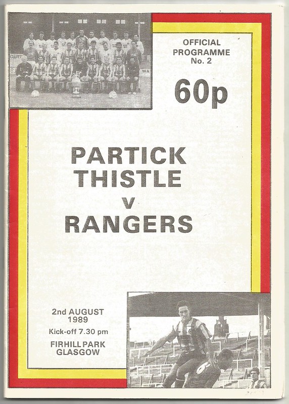 Partick Thistle v Rangers 2 August 1989 - The Rangers Archives